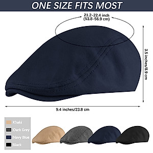KUTTOR 4 Pieces Newsboy Men's Hat Newsboy Cap Flat Cap Soft Stretch fit Men Cap Cabbie Hunting Cap lvy Hat for Men Outdoor