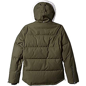 Moose Knuckles Men's Down 3/4 Jacket, Army/Natural Fur, Medium