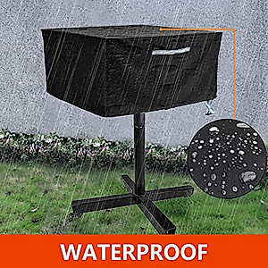 Water-Resistant 23 Inch Park Style Grill Cover Rectangular Table Top BBQ Grill Cover - Heavy Duty 600D Oxford Fabric