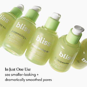 Bliss Niacinamide Disappearing Act Pore Serum | Reduces Pores & Smooths Skin | Infused with Vitamin B3 & Green Tea | Dermatologist Tested | Vegan & Cruelty-Free | 1 Fl Oz