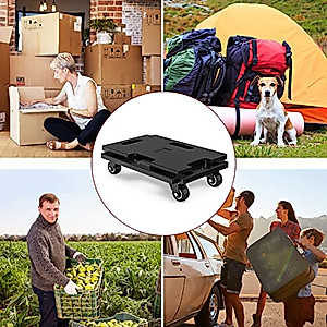 SOLEJAZZ Moving Furniture Dolly Connectable, 440 LBS Capacity Piano Dolly, Heavy Duty 4 Wheel Cart for Heavy Furniture, Black, 1 Pack