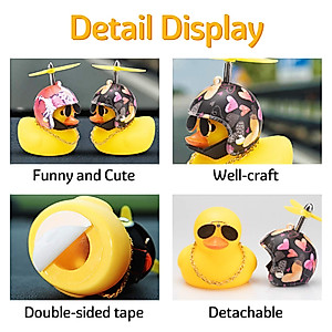 wonuu Rubber Duck Car Decorations Cute Yellow Duck Car Dashboard Ornaments with Propeller (Love)