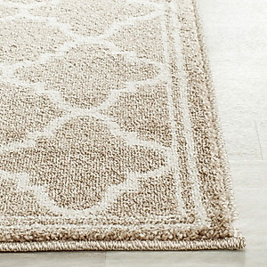 SAFAVIEH Amherst Collection Runner Rug - 2'3" x 7', Wheat & Beige, Moroccan Trellis Design, Non-Shedding & Easy Care, Ideal for High Traffic Areas in Living Room, Bedroom (AMT422S)