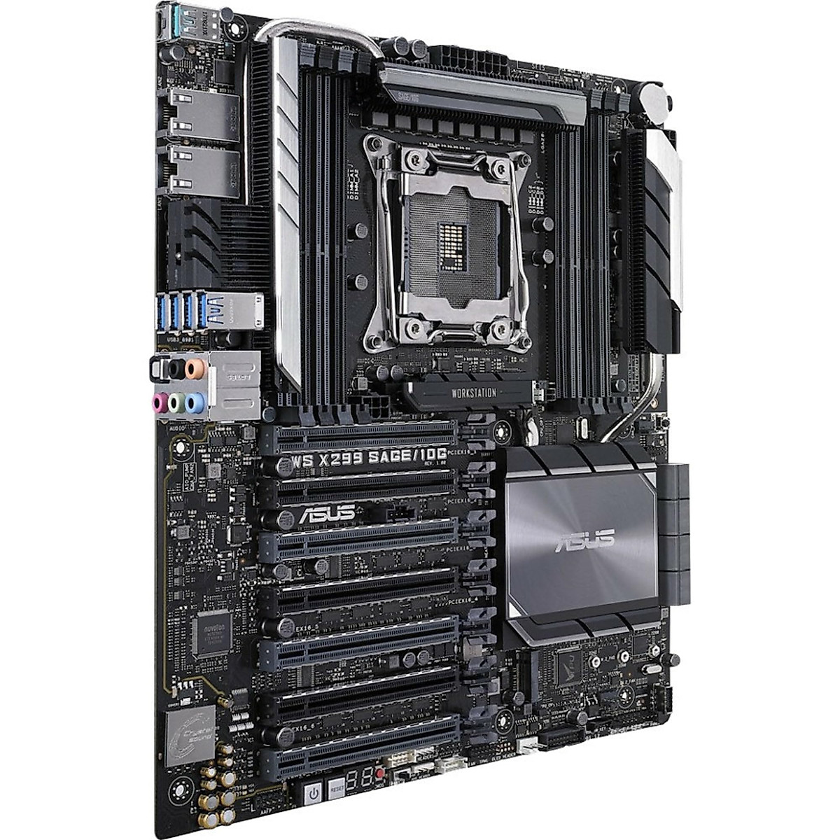 Asus WS X299 SAGE/10G Workstation Motherboard - Intel Chipset - Socket R4 LGA-2066 - SSI CEB - 1 x Processor Support - 128 GB DDR4 SDRAM Maximum RAM - 4.20 GHz O.C, 4.13 GHz O.C, 4 GHz O.C, 3.60 GH