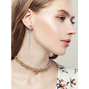 Loviflower 4 Pairs 10 mm Gauges Dangle Chain Tunnels Leaf Moon Star Dangle Ear Tunnel Plugs