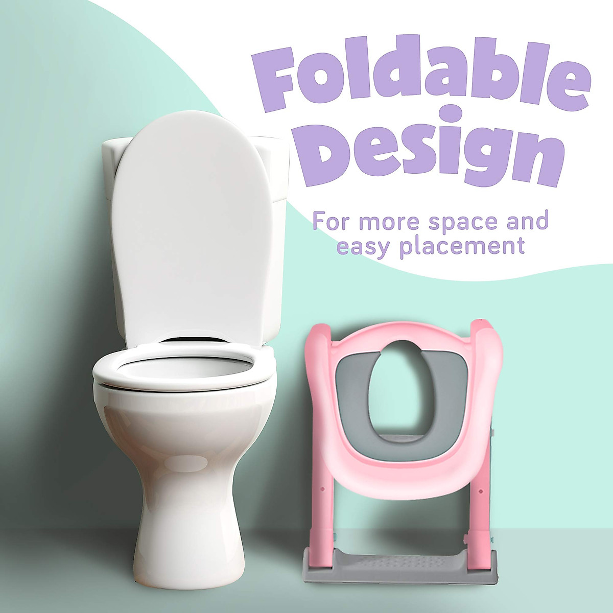 Ashtonbee Mountable Potty Seat (with steps, Pink)