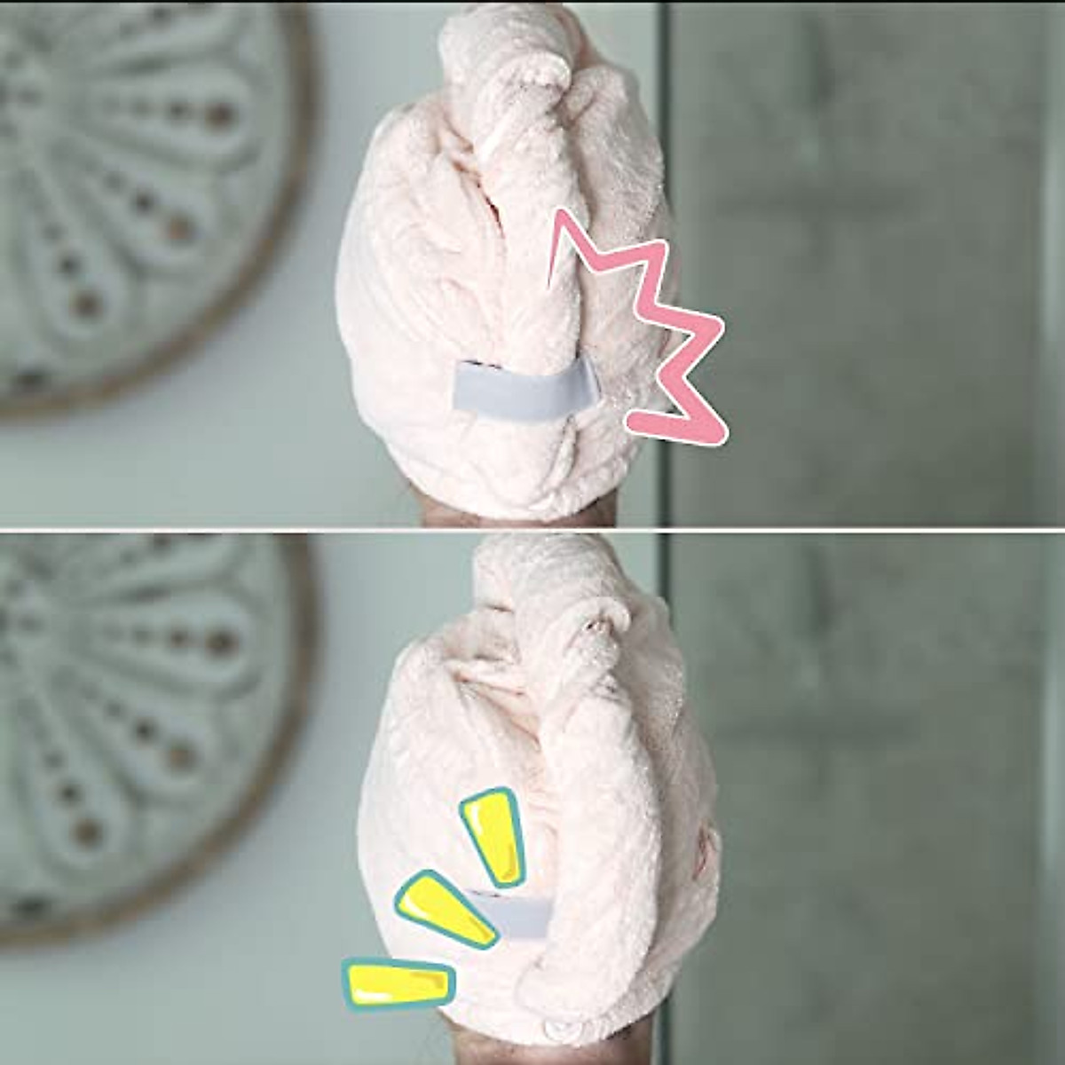 Leporem 3 Pack Microfiber Hair Towel - Extra Large (30 inch X 11 inch) Super Absorbent & Quick Dry Hair Turban for Curly, Long & Thick Hair, Anti Frizz, Hair Repair Towel Wrap for Women, Kids