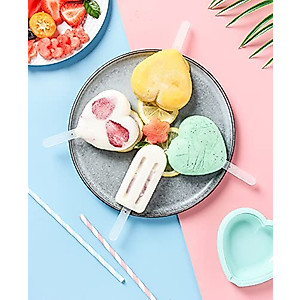 Silicone Popsicle Molds 4 Pieces Ice Pop Molds for Toddlers Reusable Dishwasher Safe Multicolour