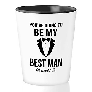 Proposal Shot Glass 1.5oz - Legendary Bridesman - Dad Romantic Marriage Relationship Fiancee Engagement Wedding Day Step Dad Mam Best Friend Future Husband Wife