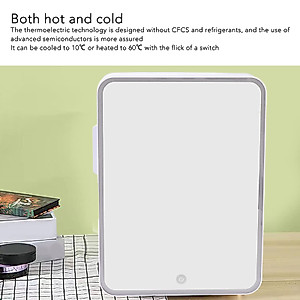 Haofy LED Mirrored Beauty Fridge, 10L 100-240V Mini Fridge Dual Use For Car Home Outdoor (US Plug)