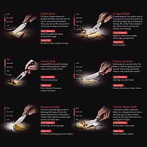 Master Maison 6-Piece Premium Cheese Knife Set | 6 Stainless Steel German Knives With Storage Box | Perfect For Charcuterie Boards And Cheese Platters | Charcuterie Accessories