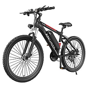 ANCHEER 26'' Gladiator Electric Bike for Adults 500W Ebike 20MPH Adult Electric Mountain Bike, 48V 10.4Ah Removable Lithium Battery, Cruise Control, Shimano 21S Gears, 3.5Hours Charge