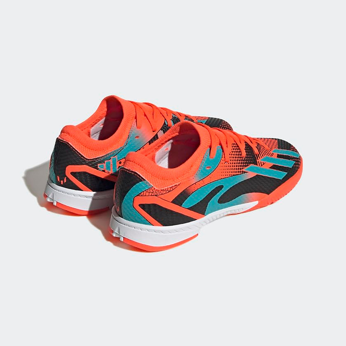 adidas X SPEEDPORTAL Messi.3 Indoor Soccer Shoe, Team Solar Orange/Mint Rush/Black, 2 US Unisex Little Kid