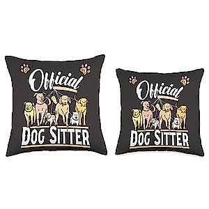 Dog Sitter Thank You Gifts Dog Sitting Walker Pet Sitters Throw Pillow, 16x16, Multicolor