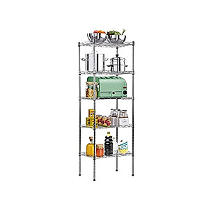 5-Tier Metal Wire Shelving Unit Kitchen Shelf Organizer Kitchen Storage Rack Utility Shelf Snack Shelf, NSF Certified Storage Shelves for Storage, Garage Shelving Storage Shelf Pantry Shelves