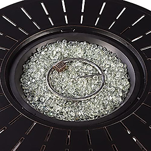 Oakland Living Aluminum 57,0000 BTU 44 in. Round Propane Black Fire Pit Table with Fire Beads, Lid, Propane Tank Cover and Table Fabric Covers in Copper Finish, (AZNOBU-FPT-AC)