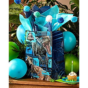 American Greetings 13" Large Birthday Gift Bag with Tissue Paper, Jurassic World (1 Bag, 6-Sheets)