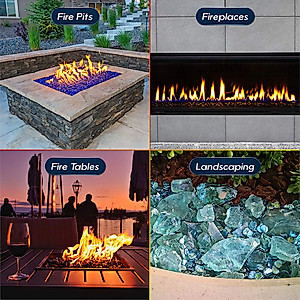 Black Cherry - Crushed Fire Glass Blend for Indoor and Outdoor Fire Pits or Fireplaces | 10 Pounds | 3/8 Inch - 3/4 Inch