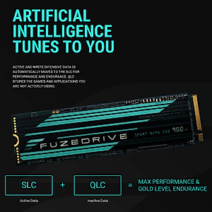 Enmotus FuzeDrive SLC Hybrid SSD 900GB PRO Gaming M.2 Gen 3 PCIe NVMe Built-in Artificial Intelligence w/ x4 TBW Endurance, Up to 3470 MB/s Read – 2000MB/s Write (P200-900/24)