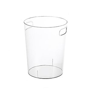JEIMALEN Transparent Trash can Wastebasket with Handle Plastic Small Cylindrical Garbage Can for Kitchen, Bedroom, Home Office, Craft Room, Dorm Room, Powder Room,Toilet Trash Bin (M)