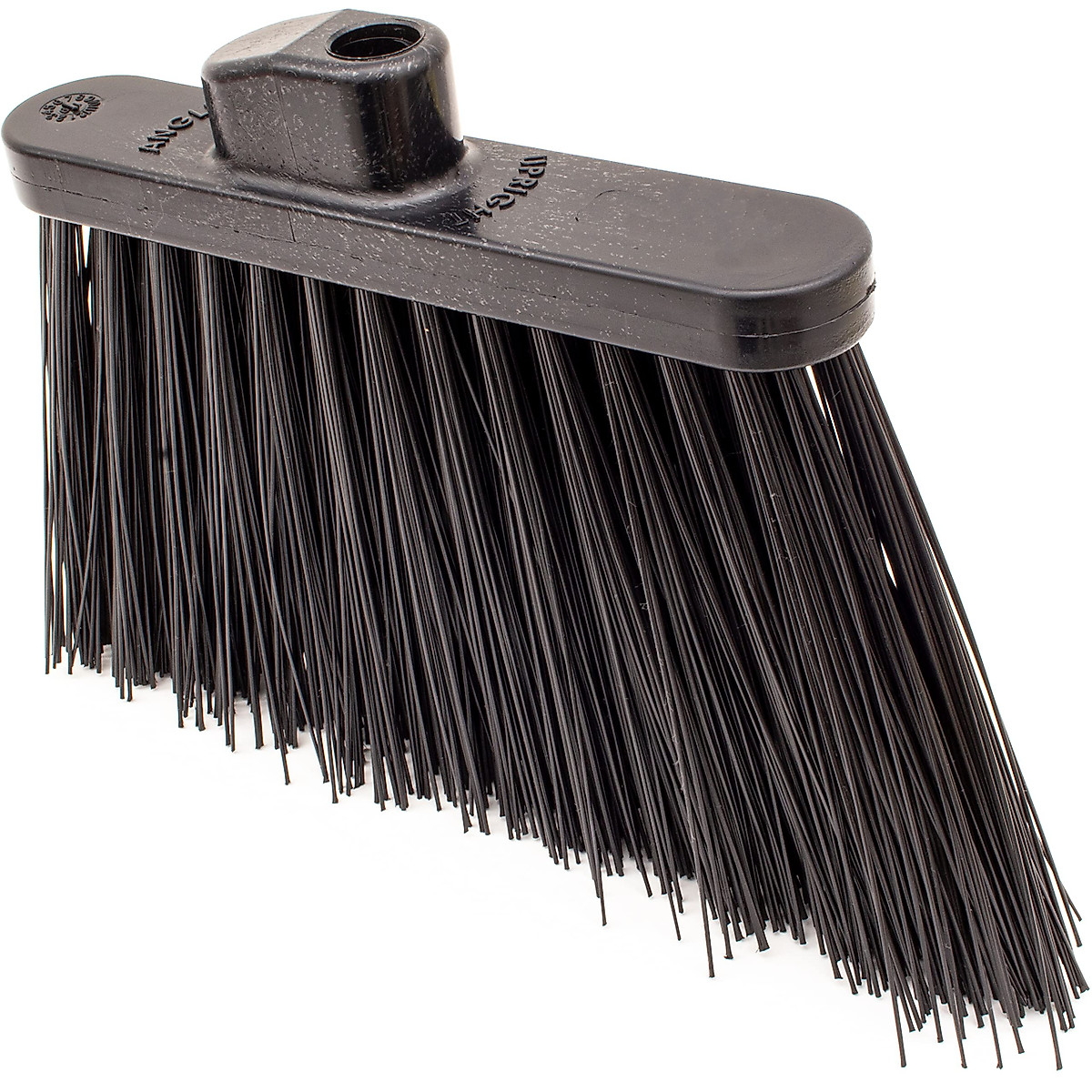 SPARTA Plastic Broom Head, Angled, Un-Flagged for Large Debris Indoor, Outdoor, Home, Restaurant, Lobby, Office, 12 Inches, Black