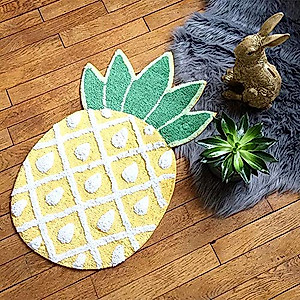 Pineapple Door Mat, Non-Slip Area Rug Cartoon Pineapple Welcome Rug for Home Decor Living Room Bedroom Bathroom Fruit Indoor Mat Machine Washable Carpet, 32 x 20 inch