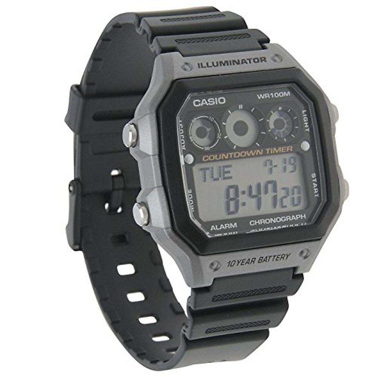 Casio Men's AE-1300WH-8AVCF Illuminator Digital Display Quartz Black Watch