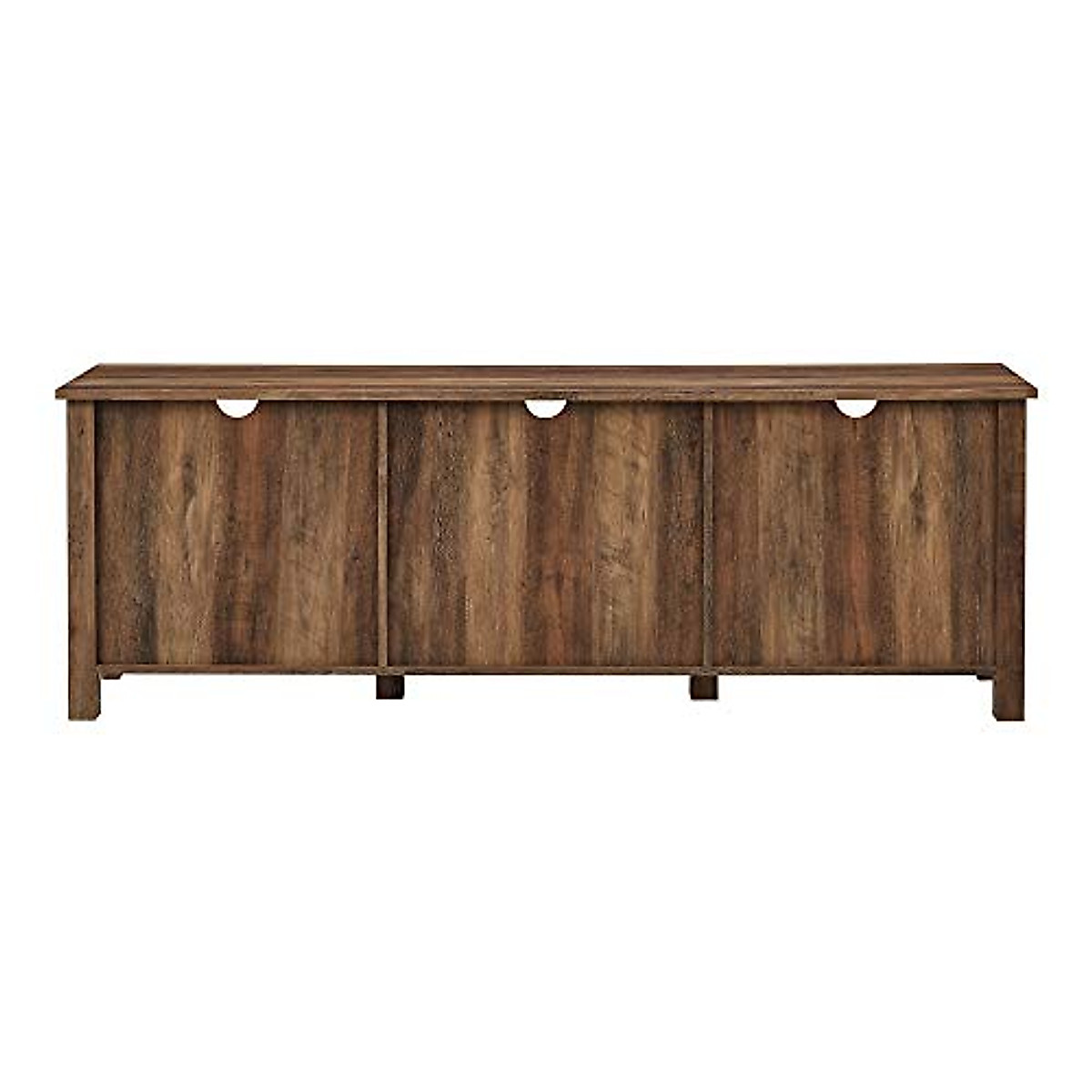 Walker Edison Portsmouth Classic 2 Glass Door TV Stand for TVs up to 80 Inches, 70 Inch, Rustic Oak