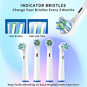 YMPBO Replacement Heads for Oral B Braun Toothbrush EB50 Cross Action [Safe Non-Metallic], 8 PCS Heads and Universal Stand Holder, Extra Soft Bristles for Gum Care and Plaque Removal