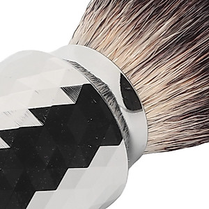 Beard Brush for Men, Alloy Handle Nylon Bristles Shaving Brush, Quick Dry Dirt Removal Mustache Men Shaving Brush for Home and Salon