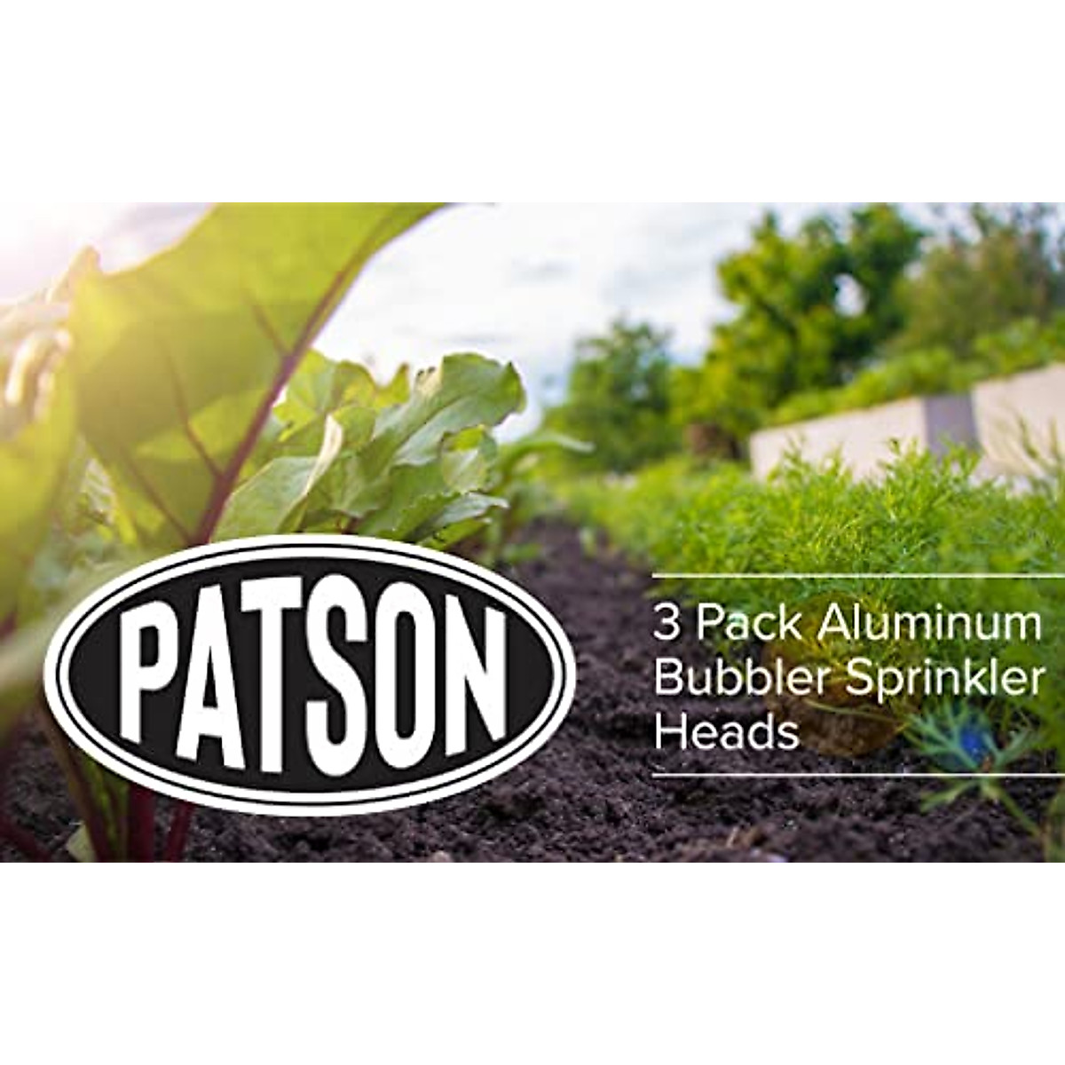 PATSONᵀᴹ 3 Pack Aluminum Bubbler Sprinkler Heads for Drip Irrigation Comes with 3 Spare Rubber Washers - Bubbler Dripper Bulb Gentle Watering System Soaker for use with Garden Hose