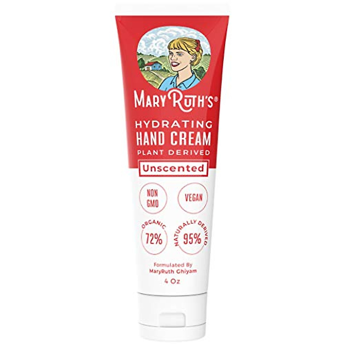 Vitamin Hand & Body Cream by MaryRuth’s | Ultra Hydrating, Soft Feel & Texture | 72% Organic & Plant-Based Ingredients for Damaged, Dry, Sensitive or Normal Skin | Unscented & Non-Toxic, 4oz.