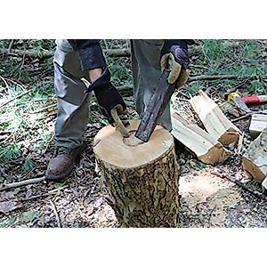 Edward Tools Classic Log Splitting Wedge (4 LB) - Heavy Duty Drop Forged Steel Head Wedge for Chopping Wood - Sharpened Edge for Quicker Log Splitting - Classic Campfire Tool