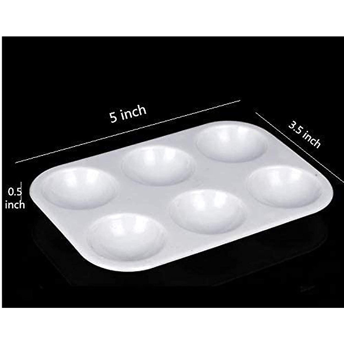 24 Pieces White Paint Plastic Palettes 6 Well Rectangular Watercolor Oil Palette Painting Tray Artist Craft Palettes