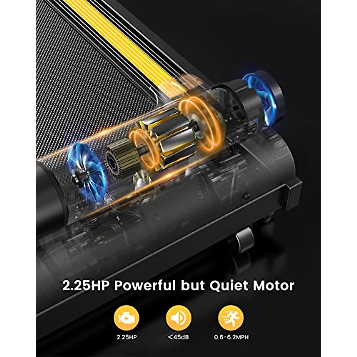 UREVO Folding Treadmill, 2.25HP Treadmills for Home with 12 HIIT Modes, Compact Mini Treadmill for Home Office, Space Saving Small Treadmill with Large Running Area, LCD Display, Easy to Fold (Black)