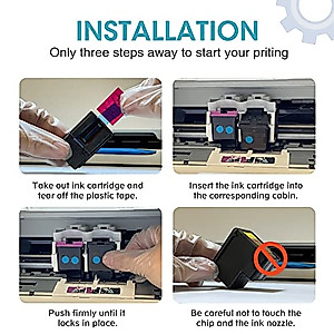 INKONSJOY Remanufactured 67XL Ink Cartridges Black/Color Combo Pack -67 Ink Cartridge for DeskJet 2700 2725 2752 2755 2732 Plus 4100 4152 4155 4140 Envy 6000 6055 6052 Pro 6400 452 6455 Replacement