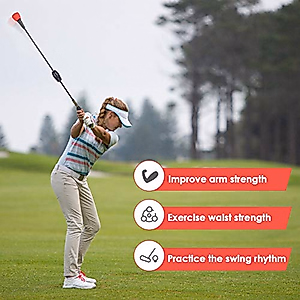 Golf Swing Trainer Aid, Golf Training Stick, Improve Swing Speed and Develops Lag, With 6 Adjustable Power Levels Control, for More Power to Hit Every Club Further, Corrective Grip Right-handed (42)