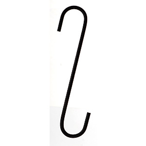 RuiLing 6-Pack 8 Inch Black Metal Hanging S Hooks - S Shaped Hook Heavy-Duty S Hooks, for Kitchenware, Pots, Utensils, Plants, Towels, Gardening Tools, Clothes