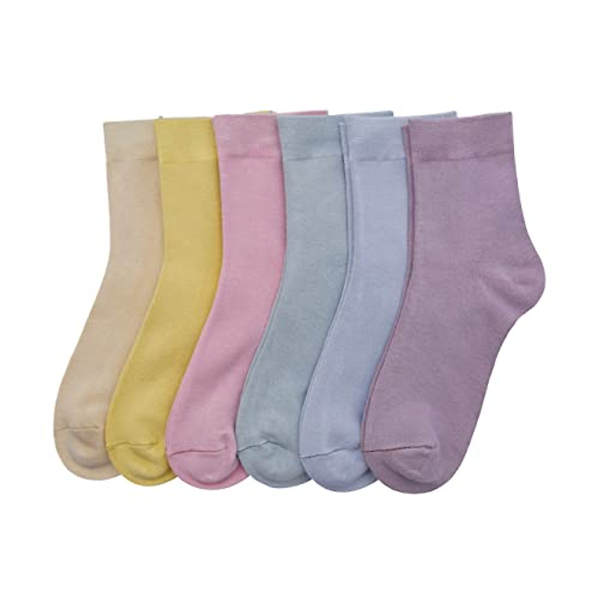 Women Thin Socks Rayon Bamboo Ankle Silky Quarter Anti Odor Casual Summer Socks 6 Pairs (US, Numeric, 8, 11, Regular, Regular, Assorted 5)