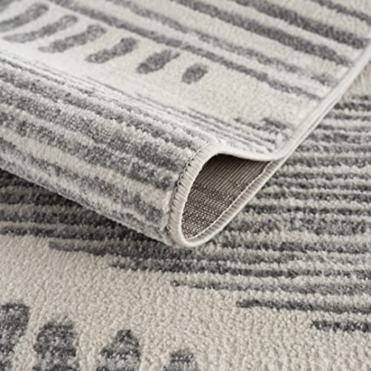 Hauteloom Tigris Nikea Geometric Southwestern Farmhouse Entryway, Kitchen Runner Rug - Long Carpet - Vintage Distressed - Boho Aztec Tribal Pattern - Ivory, Beige, Gray - 2'7" x 12'