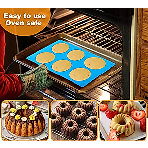 Sidosir Mini Fluted Tube Cake Pan, 6Cavity Heritage Fluted Tube Cake Silicone Mold for Baking,Non Stick Fancy Molds for Fluted Tube Cake (Fluted Tube)