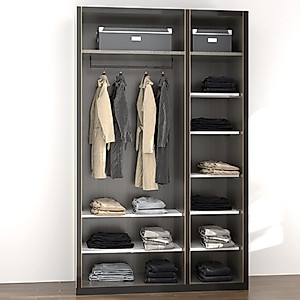 SOFRON Closet Shelf Expandable-Length Metal Storage Rack DIY Divider Separator for Cabinet Wardrobe Cupboard Kitchen Bathroom, Large 1 Pack