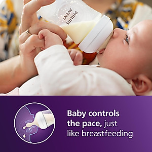 Philips AVENT Natural Baby Bottle with Natural Response Nipple, Clear, 9oz, 4pk, SCY903/04