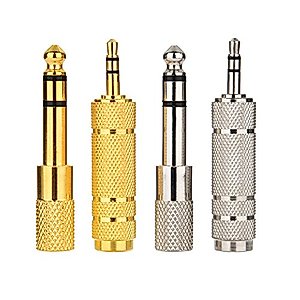 eBoot 4 Pieces Headphone Adapter 6.35 mm (1/4 Inch) Male to 3.5 mm Female and Audio Stereo Plug 3.5 mm Male to 6.35 mm (1/4 Inch) Female