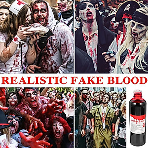 BKPPLZP Fake Blood Washable Makeup,1.01oz(30ML) Halloween Fake Liquid Blood for Zombie Bride,Clothes,Monster SFX Scary Clown and Vampire Makeup & Monster Dress Up Cosplay,1 Pack
