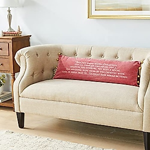 Mud Pie Night Before Long Pillow, 1 Count (Pack of 1), RED