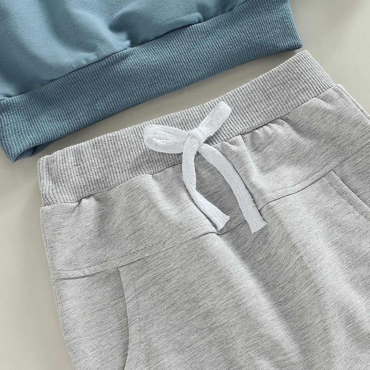 Sduydiosy Toddler Baby Boy Fall Clothes Long Sleeve Round Neck Letters Print Sweatshirt Top with Pants Cute Newborn Outfits (Letters Blue, 18-24 Months)