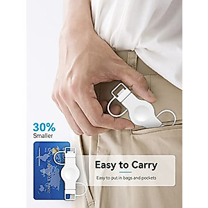 NEWDERY Portable Apple Watch Charger, Wireless Charger for iWatch with USB-A & USB-C Fast Charging Magnetic Cordless Travel Charger for Apple Watch Series 8 7 SE 6 5 4 3 2, White