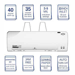 SINCHI 40-Second Warm-up, High Speed, 13-inch Laminating Machine for Business/Office/School/Home, Never Jam Thermal Laminator Machine with Laminating Sheets Starter Kit