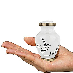 Trupoint Memorials Cremation Urns for Human Ashes - Decorative Urns, Urns for Human Ashes Female & Male, Urns for Ashes Adult Female, Funeral Urns - White, 4 Small Keepsakes